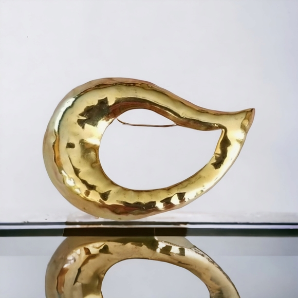 Vintage | Jewelry | Vintage Mid Century Goldtone Teardrop Brooch Pin ...